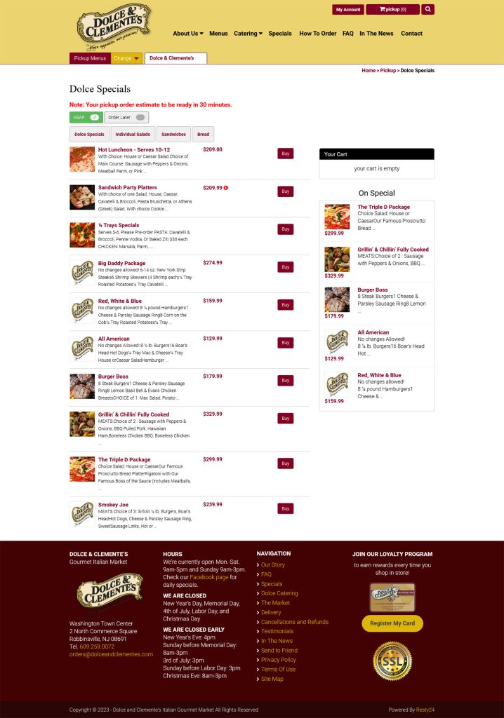 Resty24 - Restaurant Ordering System